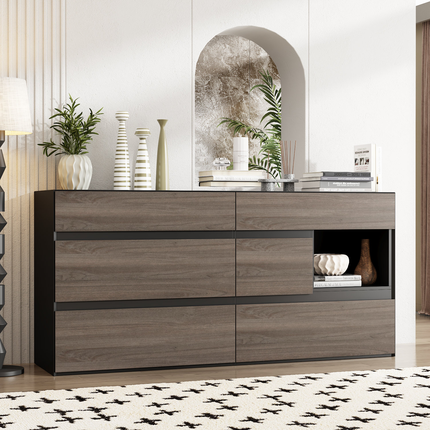 Ebern Designs 63" W Sideboard Cabinet Buffet Storage Cabinet | Wayfair